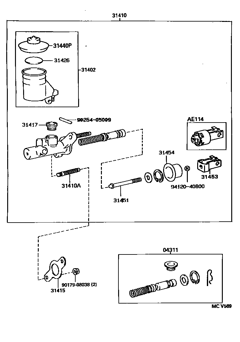 Clutch master cylinder for Toyota Corolla AE110 - Auto parts - Amayama