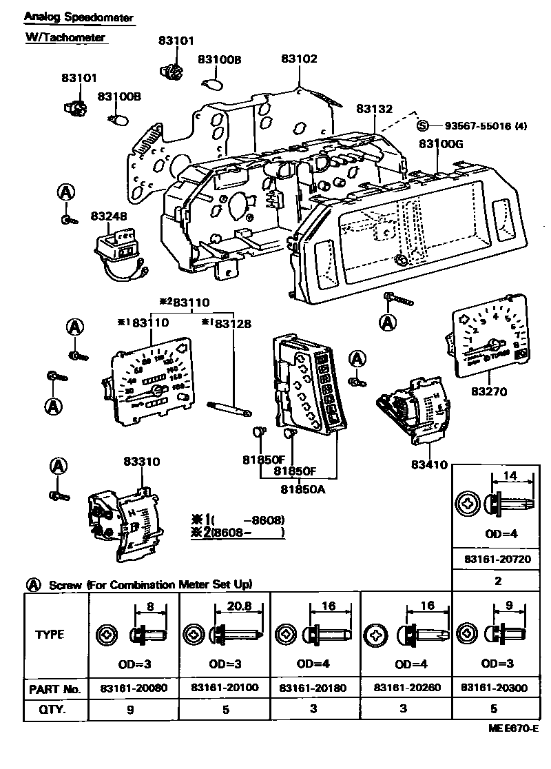 Meter for Toyota Mark II GX70G - Auto parts - Amayama