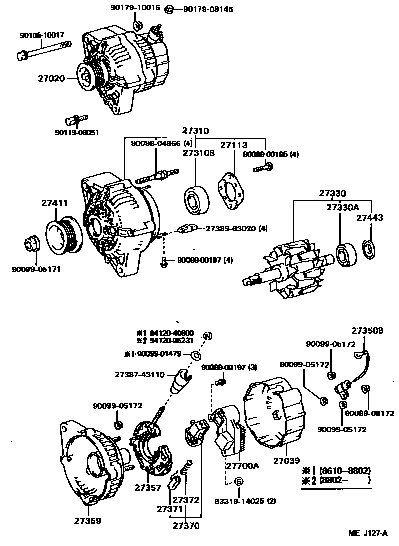 Alternator for Toyota Supra GA70 - Auto parts - Amayama