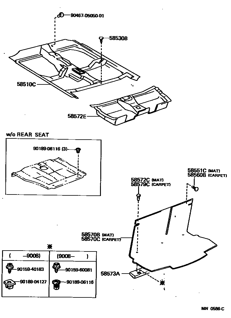 Mat & carpet for Toyota Starlet EP82 - Genuine parts - Amayama
