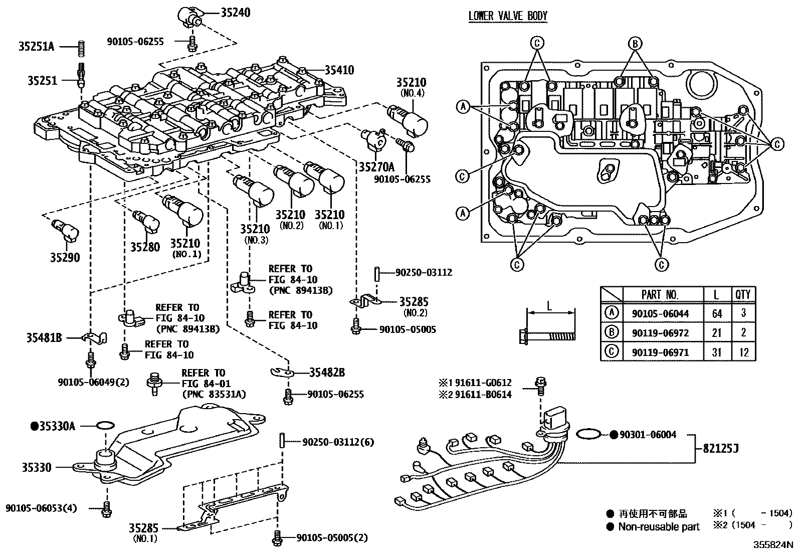 Valve body & oil strainer (atm) for Lexus LS460 USF41 - Auto parts ...