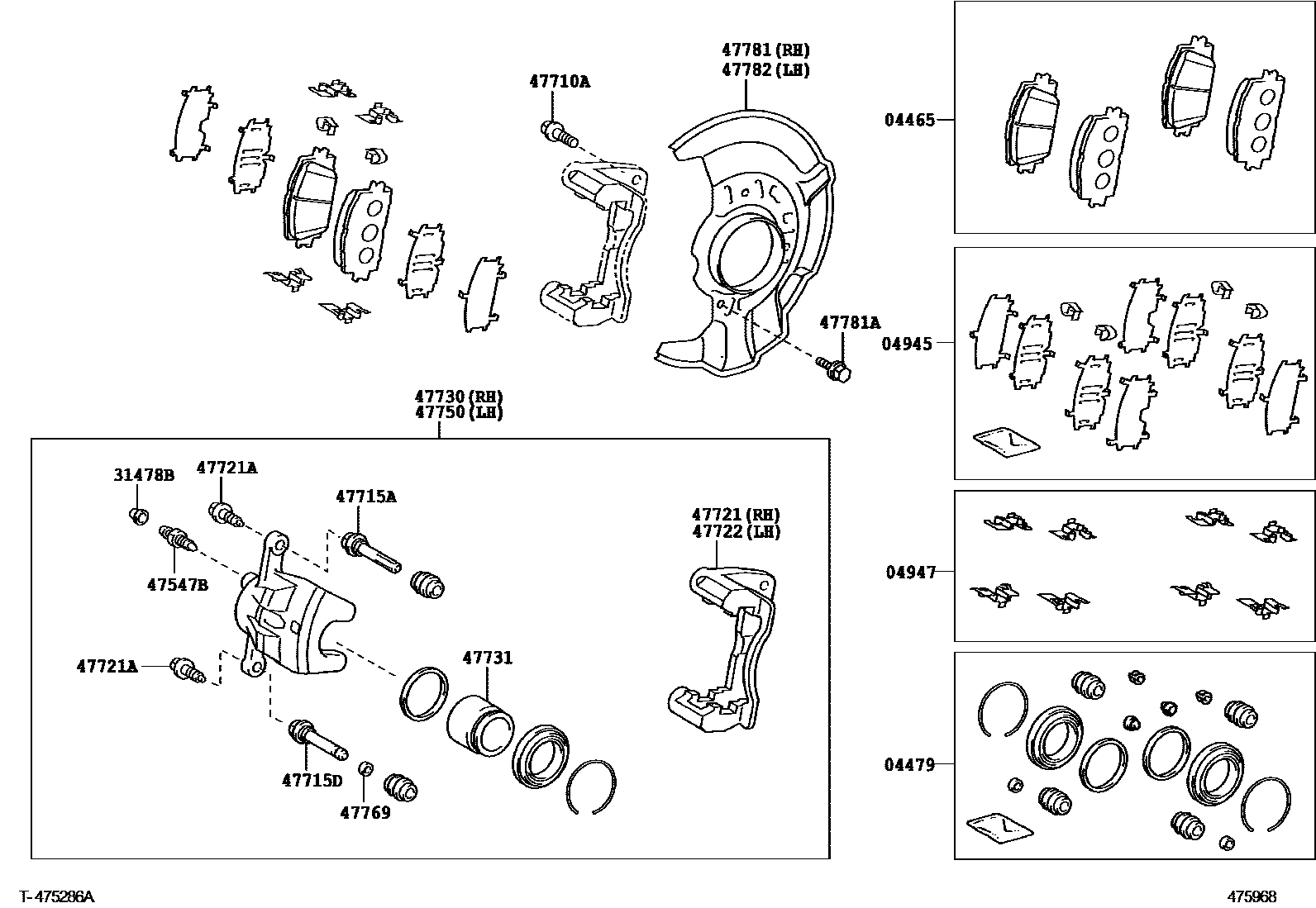 Front disc brake caliper & dust cover for Toyota Premio NZT260-AEXEK ...