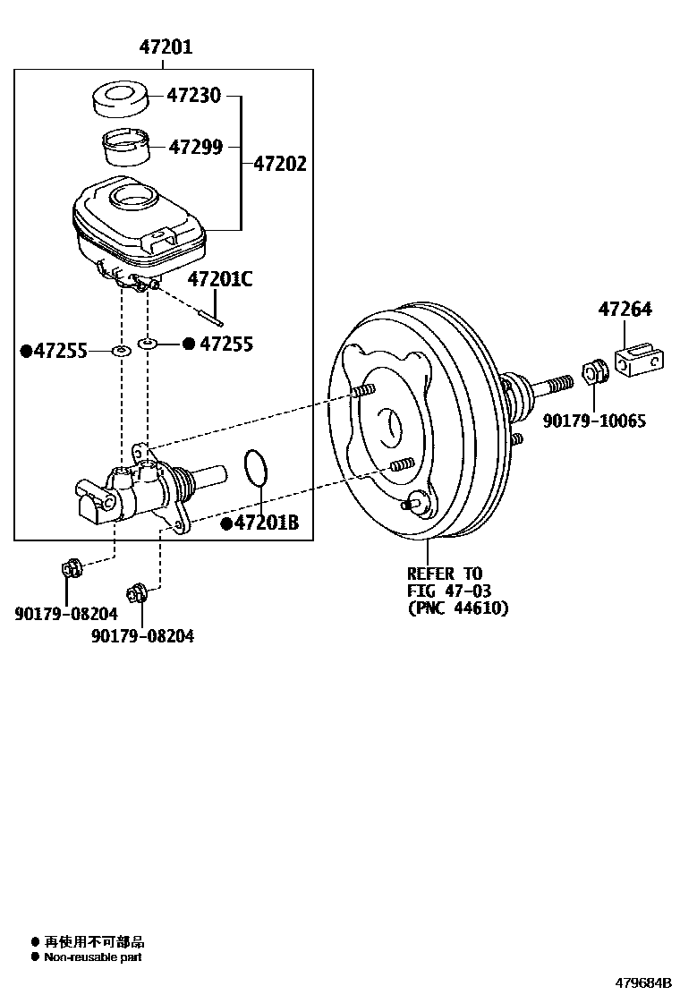 Brake master cylinder for Toyota Regius Ace GDH206V - Genuine parts ...