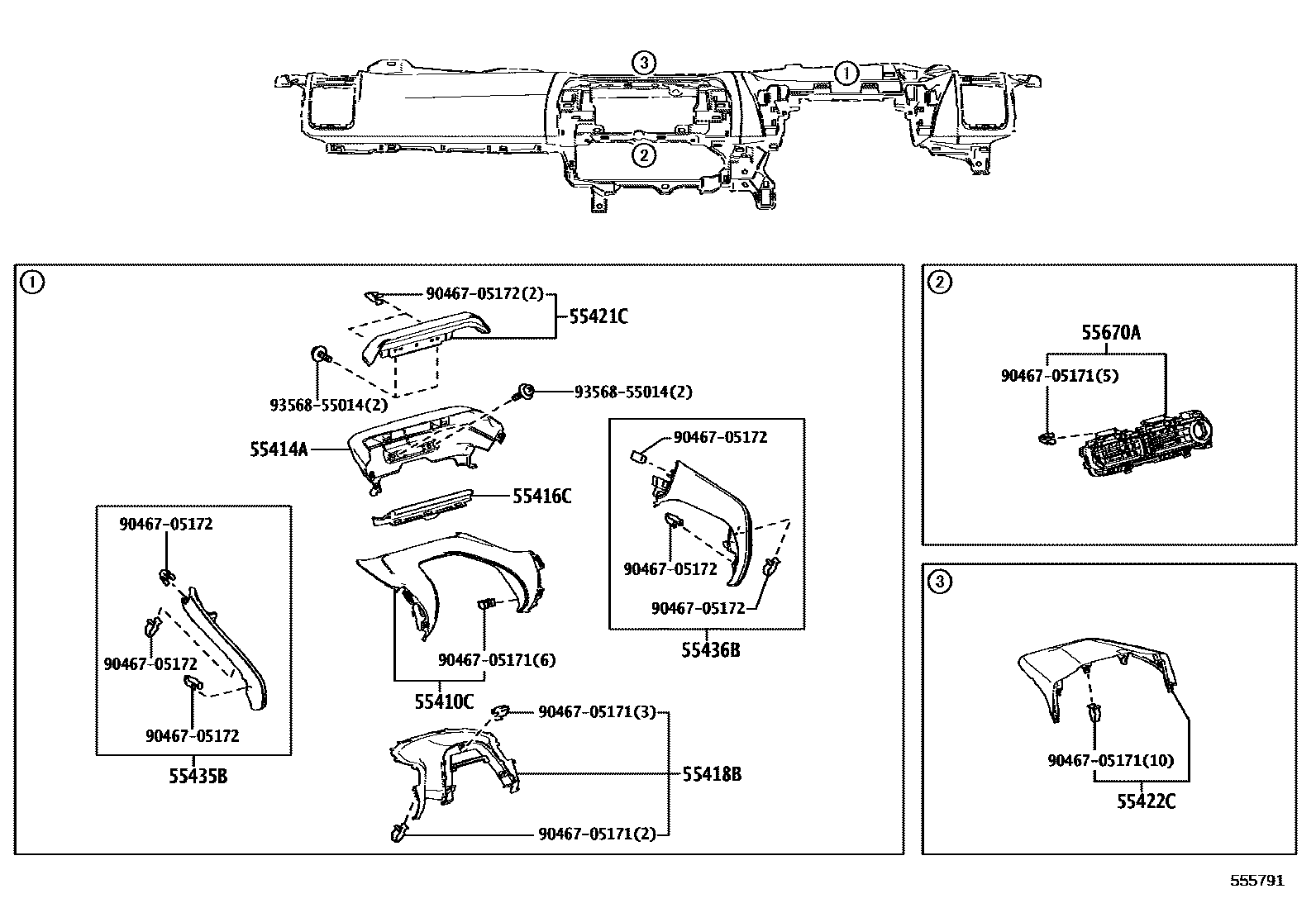 Instrument panel & glove compartment for Toyota bZ4X XEAM10-MWDMS, 12. ...