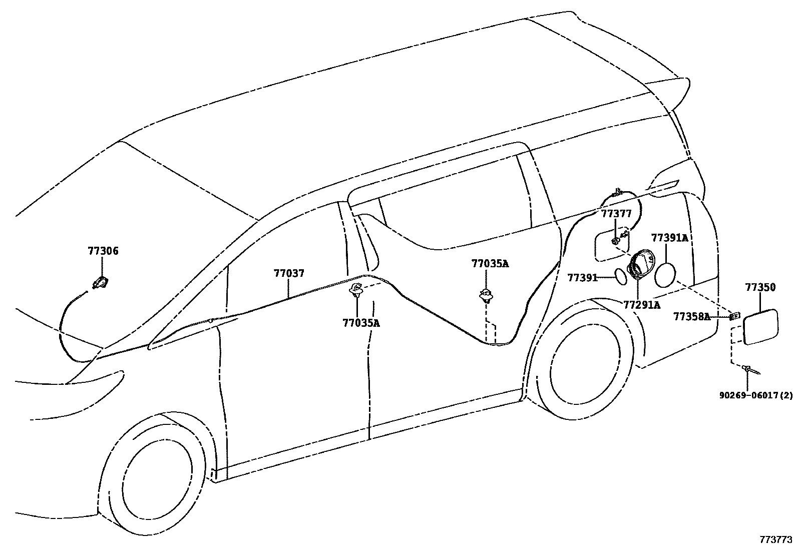 Fuel tank & tube for Toyota Alphard GGH30W - Genuine parts - Amayama