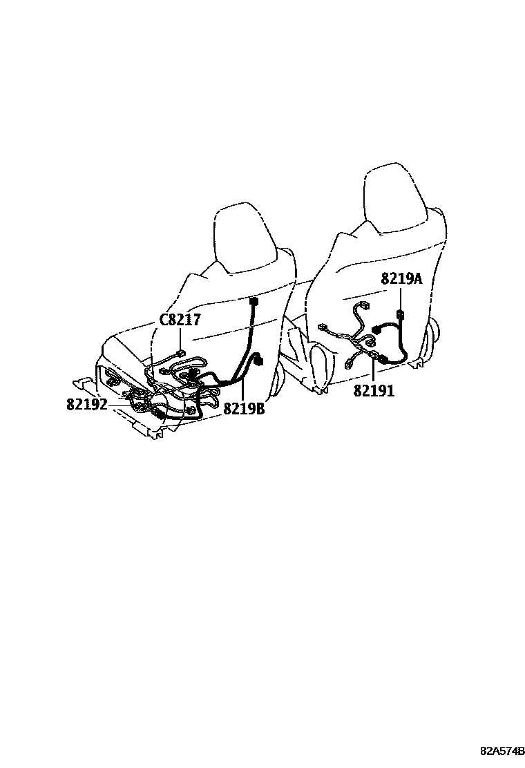 Wiring & clamp for Toyota Prius ZVW51-AHXHB, 11.2015 - 12.2018 - Toyota ...