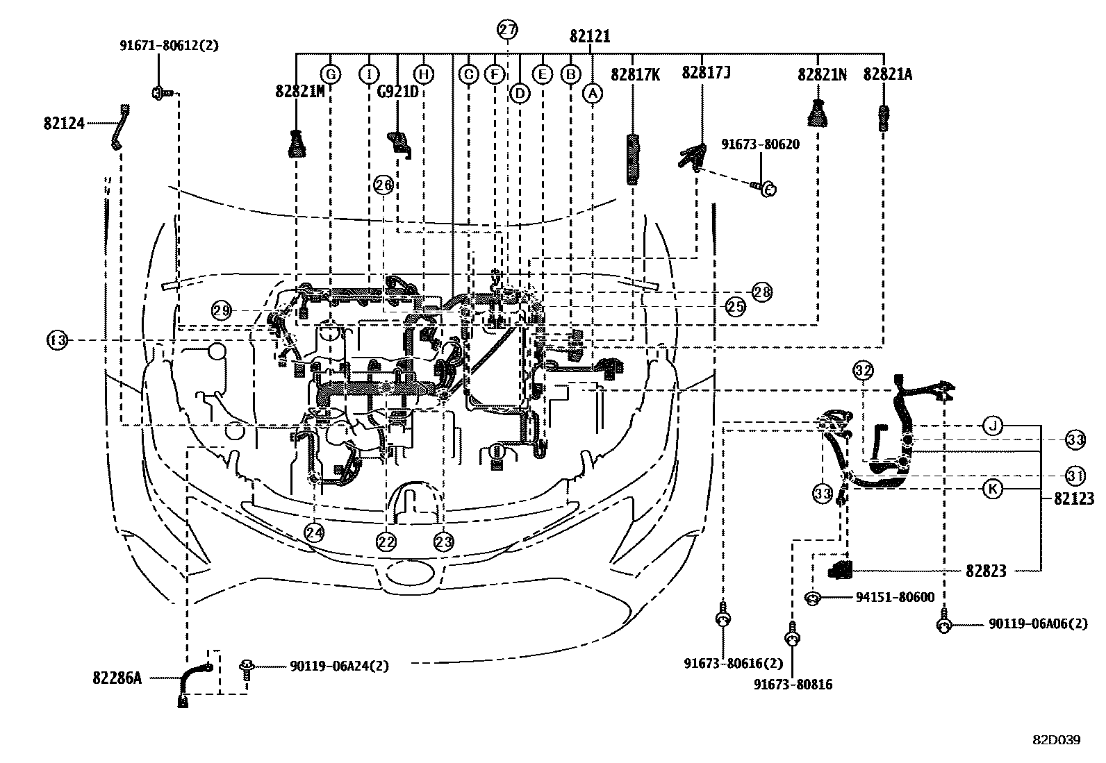 Wiring & clamp for Toyota Corolla ZWE211 - Auto parts - Amayama
