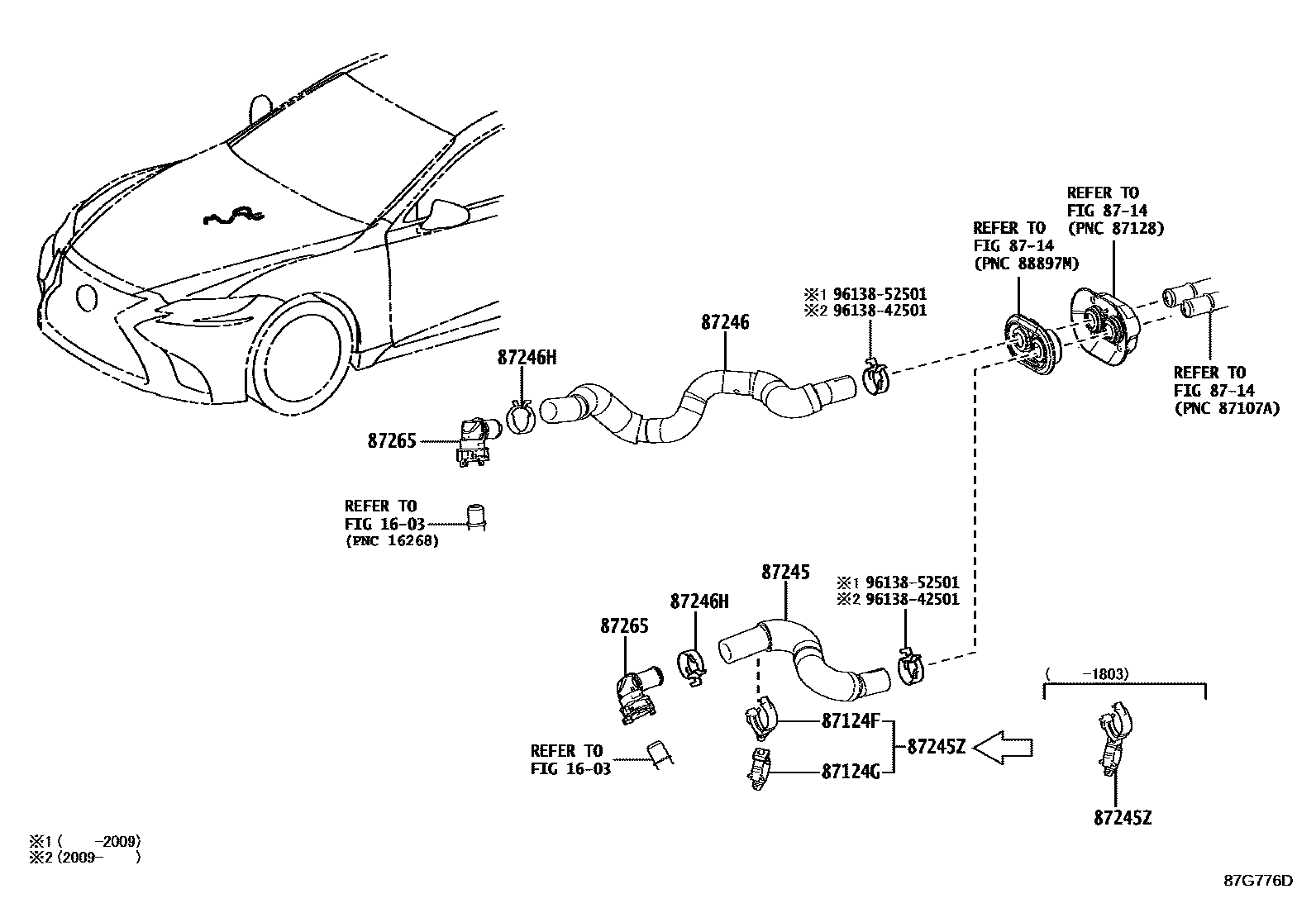 Heating & air conditioning - water piping for Lexus LS500/500H VXFA50 ...