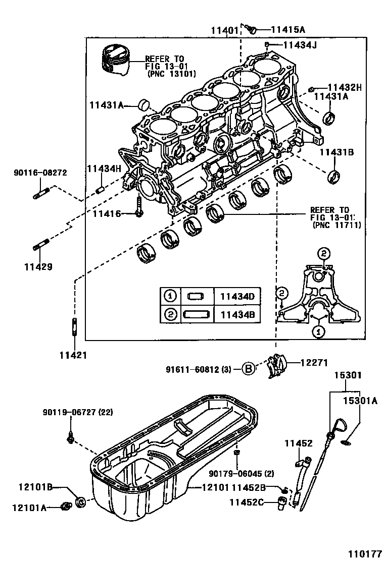 Cylinder block for Toyota Chaser GX100-BTMQK, 09.1996 - 06.2001 ...