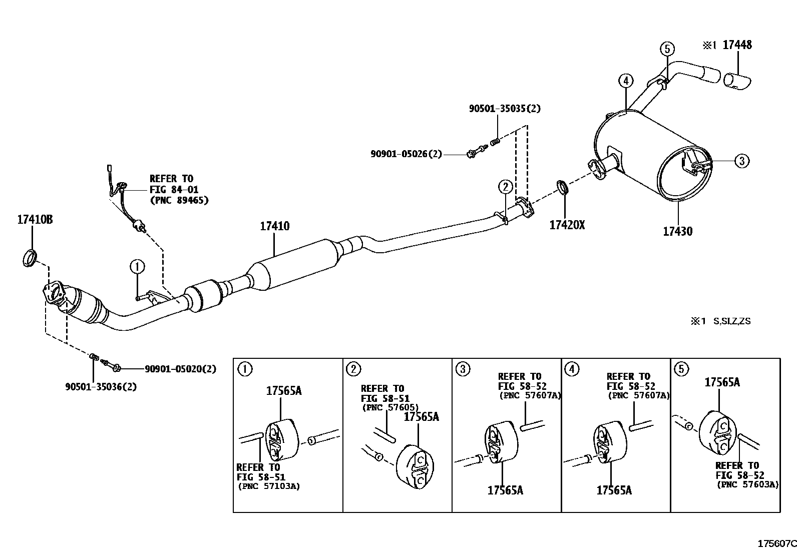 Exhaust pipe for Toyota Voxy ZRR70G - Genuine parts - Amayama