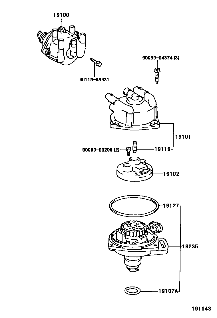 Distributor for Toyota Corolla AE111 - Auto parts - Amayama
