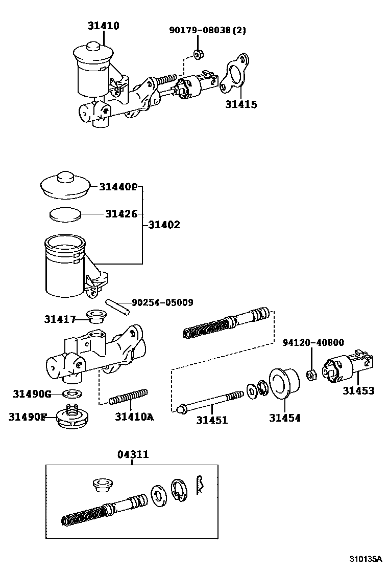 Clutch master cylinder for Toyota Corolla AE100 - Auto parts - Amayama