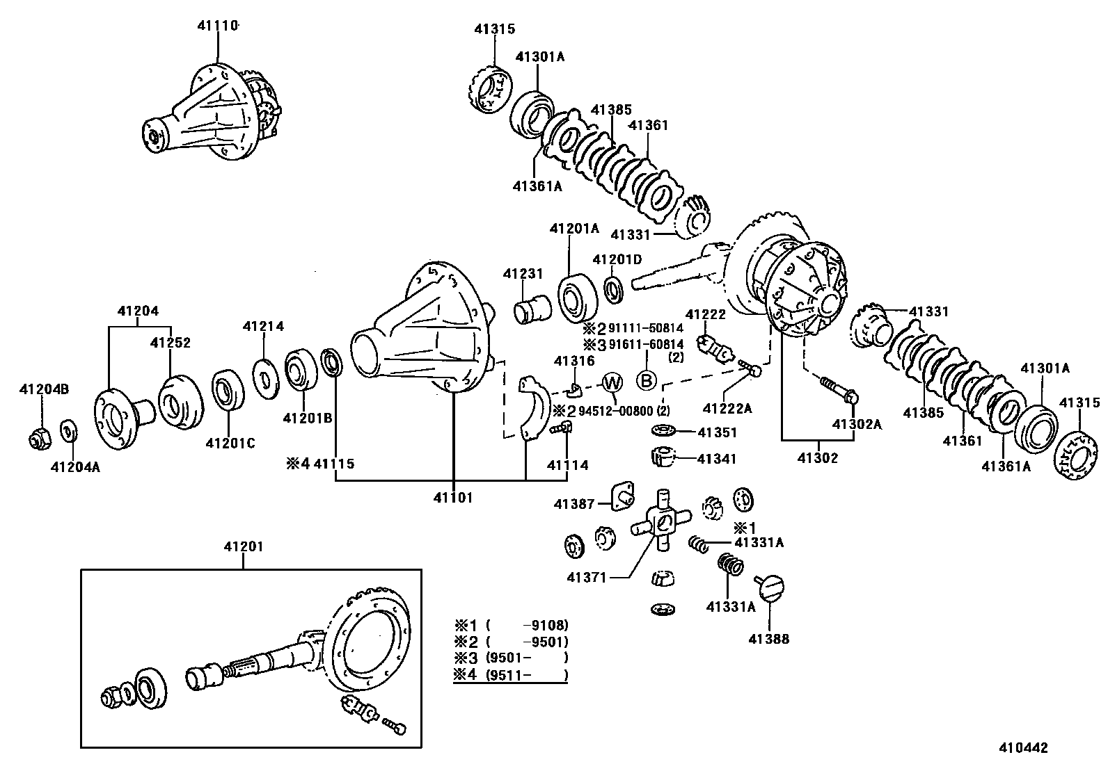 Rear axle housing & differential for Toyota Hilux KZN130G - Genuine ...