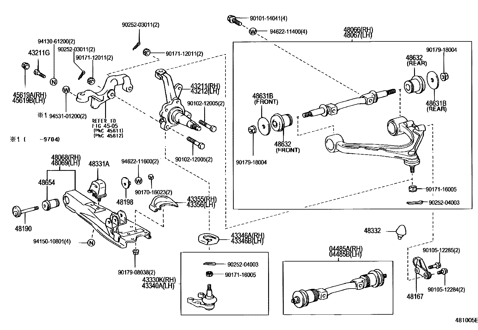 Front axle arm & steering knuckle for Toyota Grand Hiace VCH10W - Auto ...
