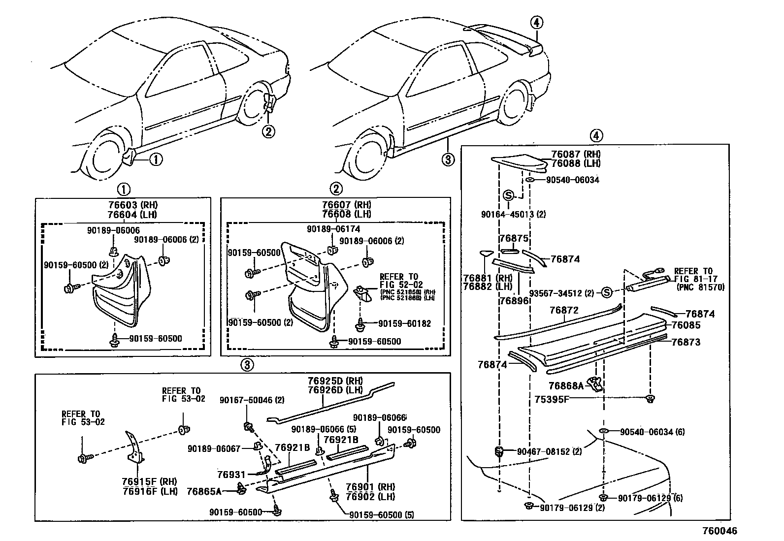 Mudguard & spoiler for Toyota Corolla Levin AE101 - Genuine parts - Amayama
