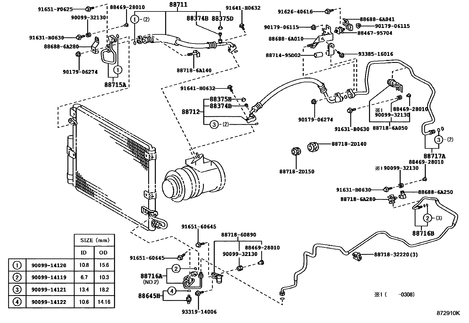 Heating & air conditioning - cooler piping for Toyota Land Cruiser ...