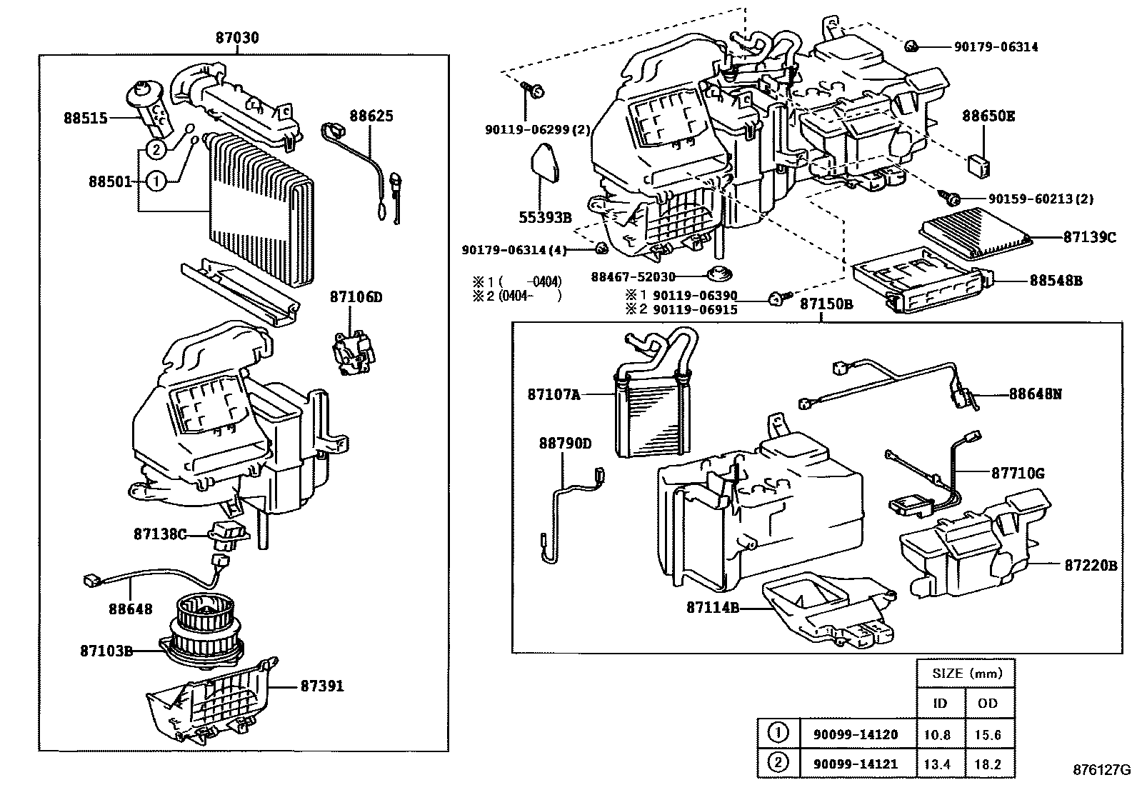 Heating & air conditioning - cooler unit на Toyota Vitz SCP10 ...