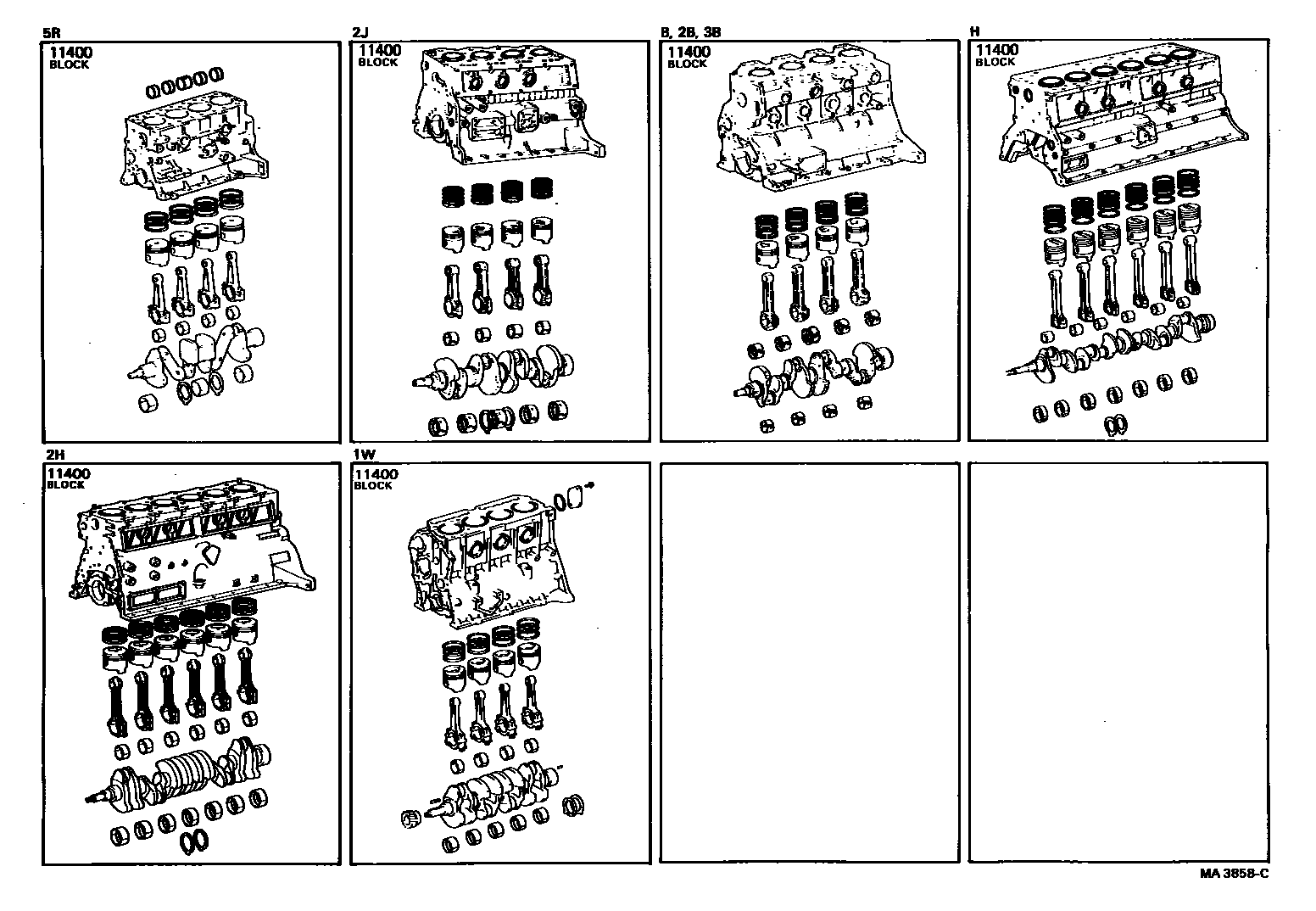 Short block assembly for Toyota Dyna BU30-QRDY3, 04.1979 - 08.1980 ...