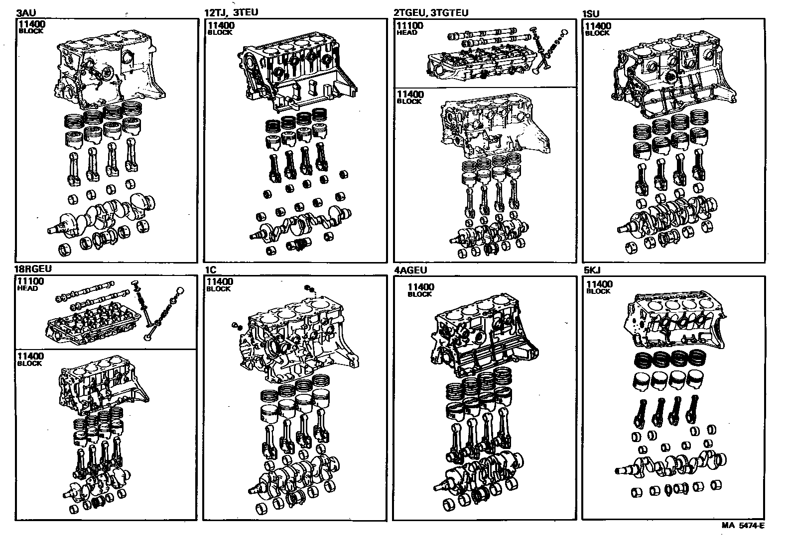 Short block assembly for Toyota Carina TA63 - Genuine parts - Amayama