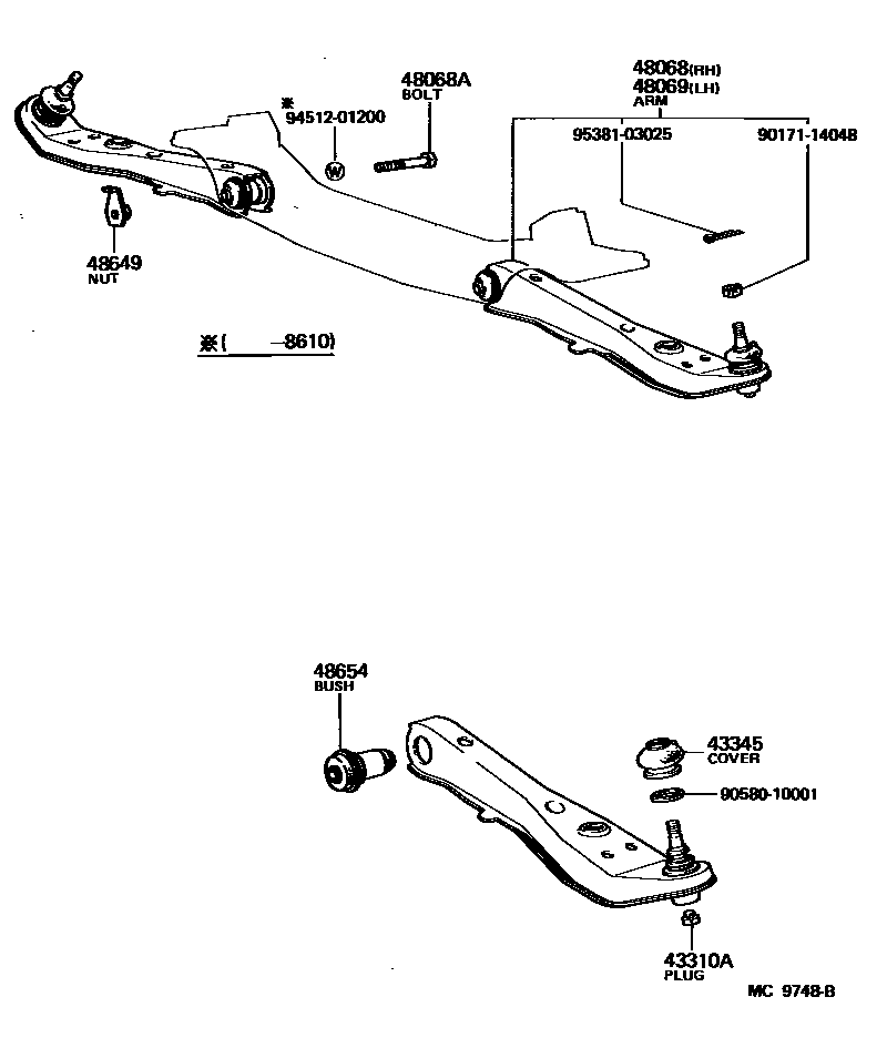 Front axle arm & steering knuckle for Toyota Sprinter Trueno AE86-FCMQF ...