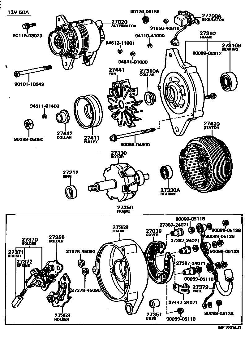 Alternator for Toyota Corolla KE70 - Genuine parts - Amayama
