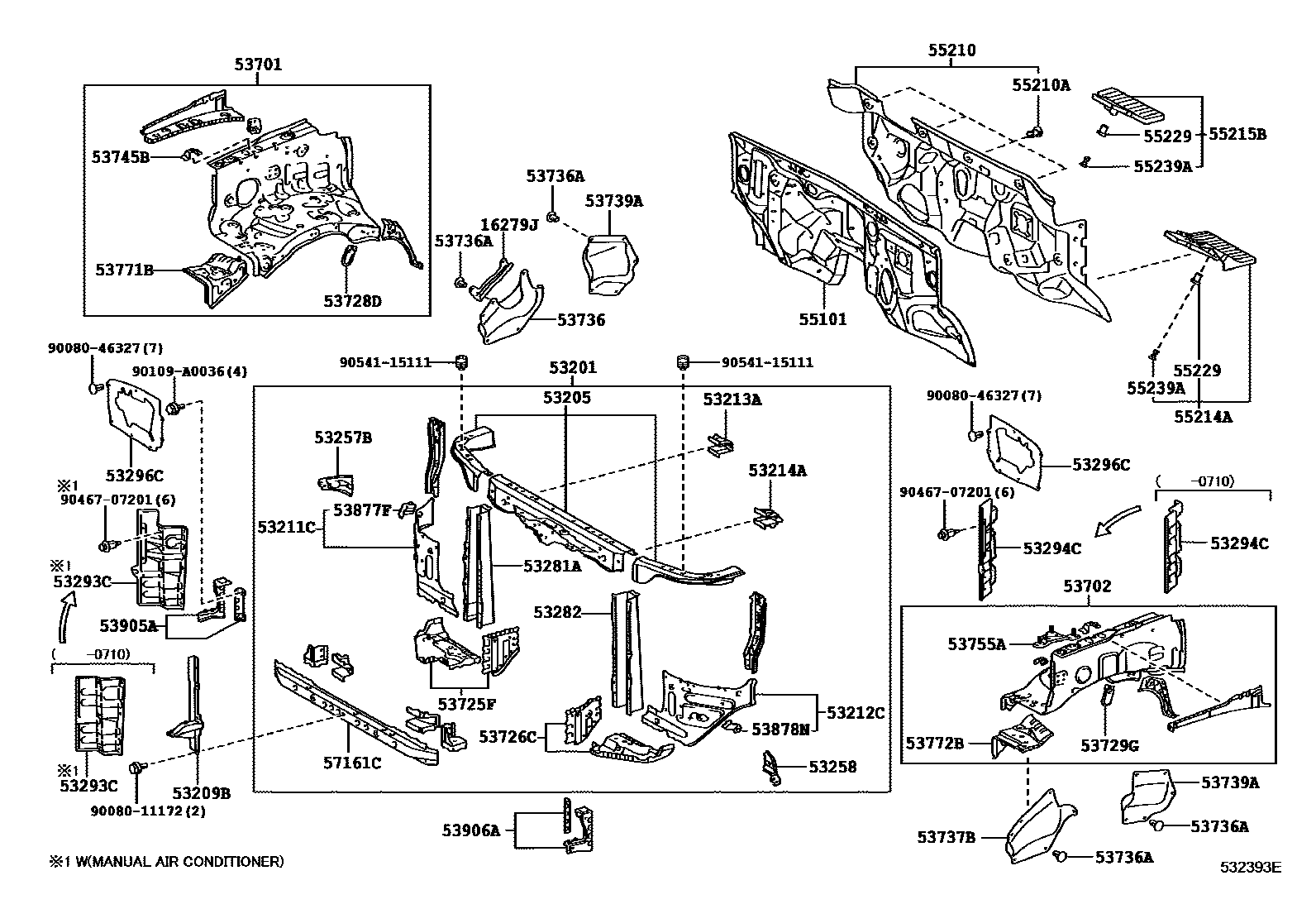 Front fender apron & dash panel for Toyota Tundra USK56L - Auto parts ...