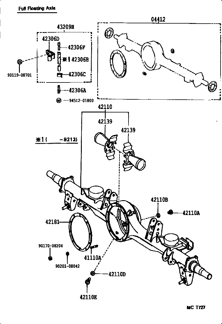 Rear Axle Housing And Differential For Toyota Land Cruiser Fzj80l