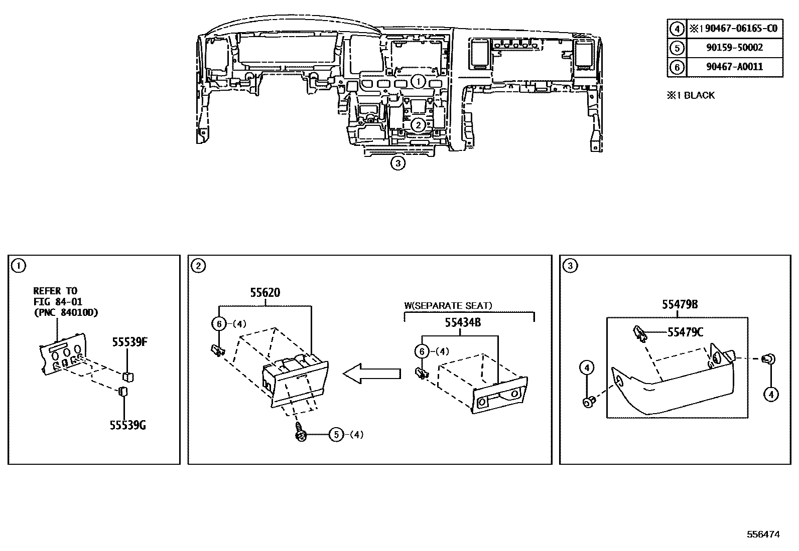 Instrument panel & glove compartment for Toyota Tundra UCK56L - Genuine ...