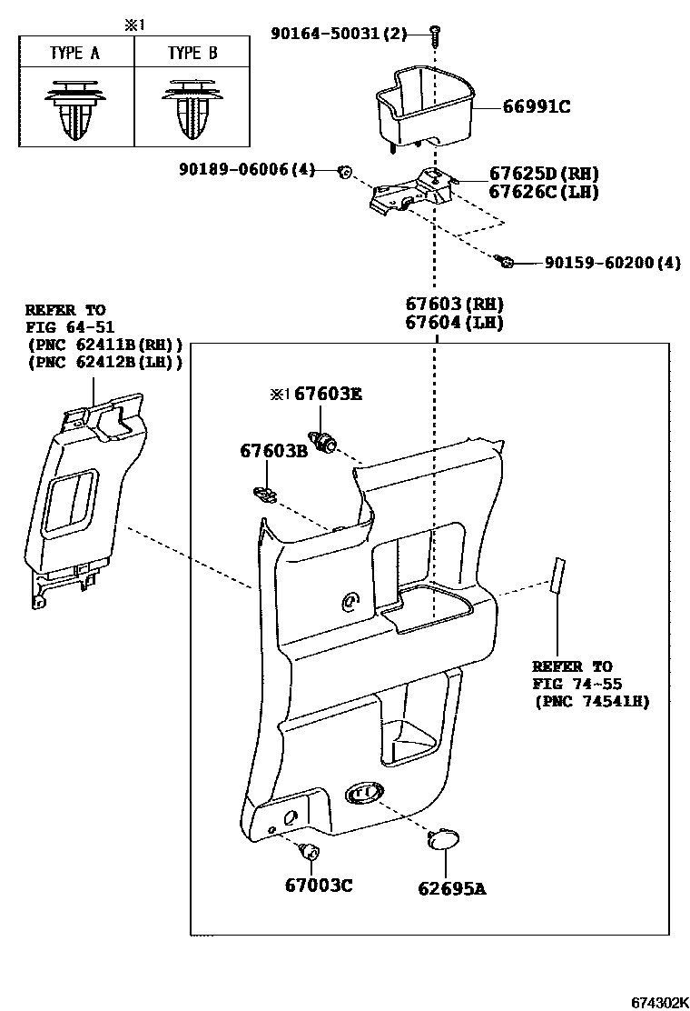 Rear door panel & glass for Toyota FJ Cruiser GSJ10L - Genuine parts ...