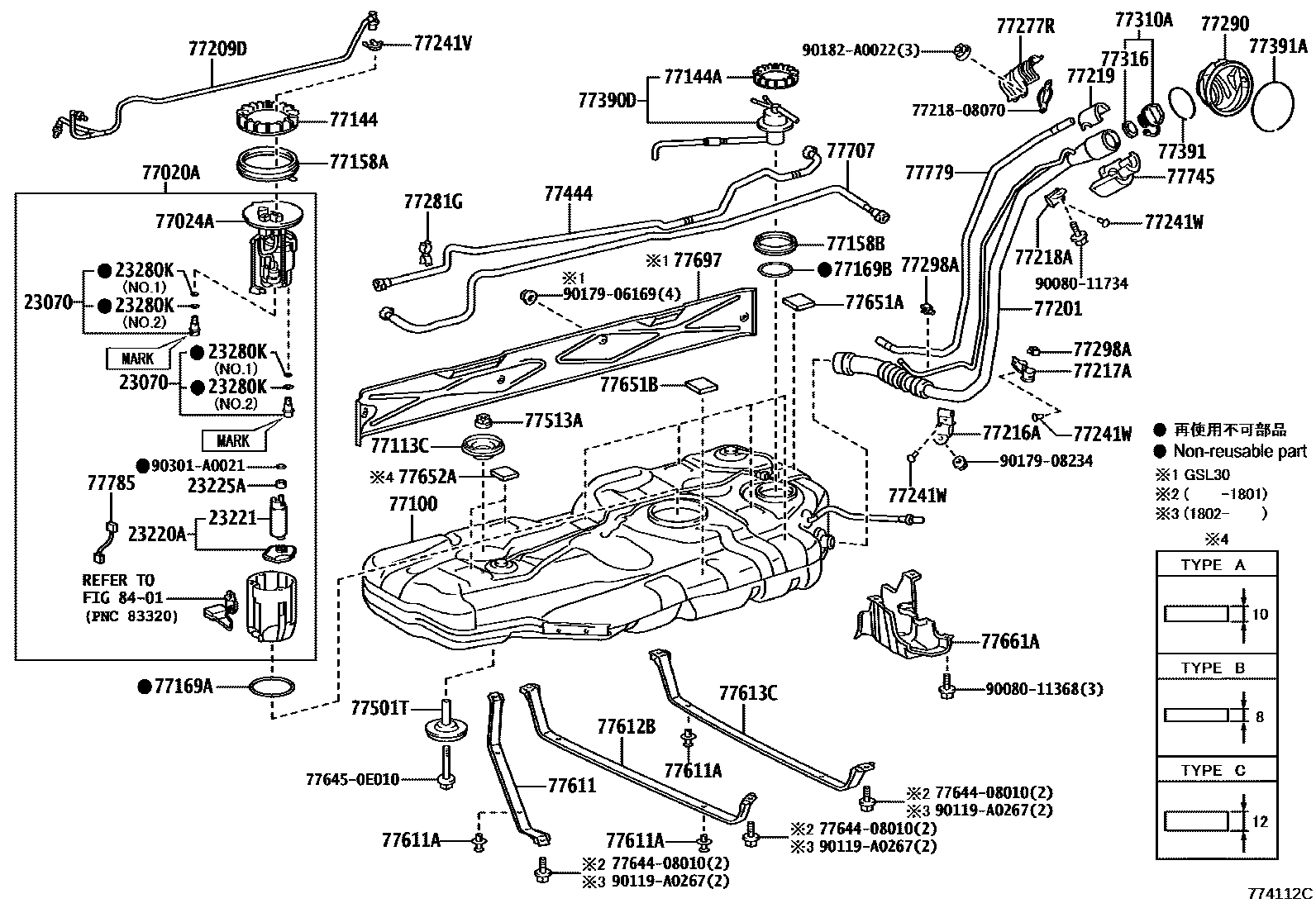 Fuel tank & tube for Toyota Sienna GSL33L - Auto parts - Amayama