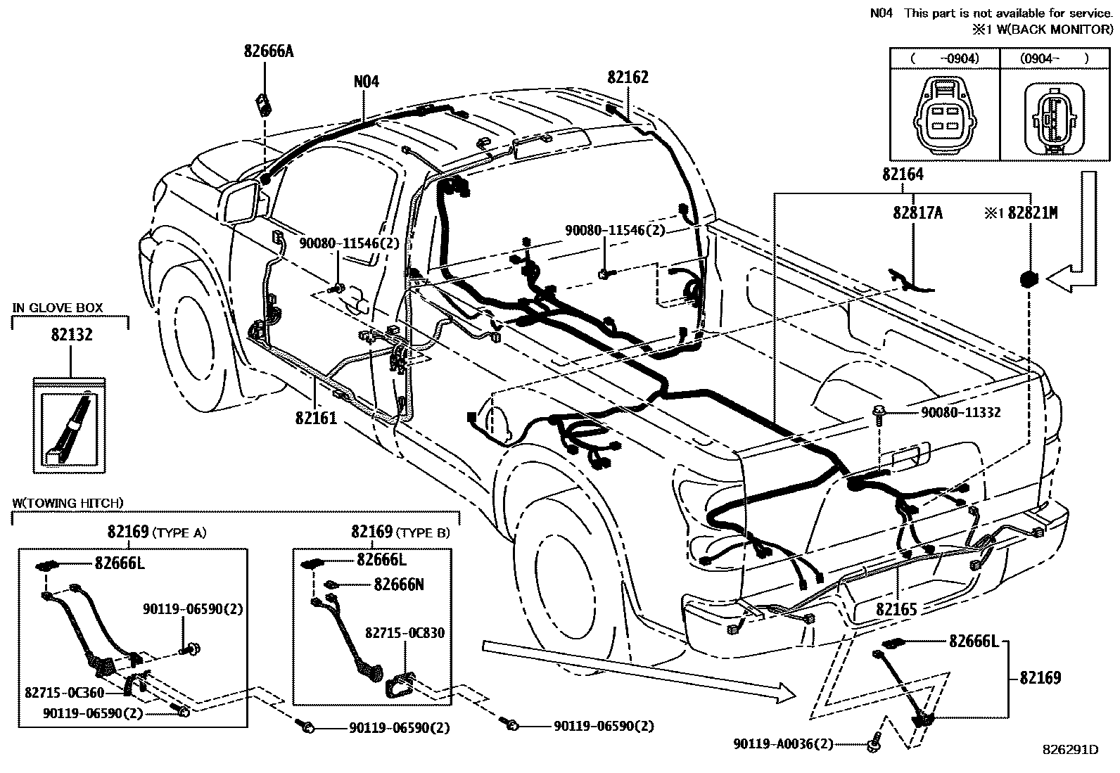 Wiring & clamp for Toyota Tundra UPK56L - Auto parts - Amayama