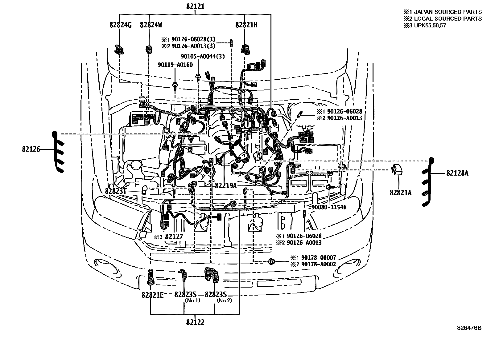 Wiring & clamp for Toyota Tundra UPK56L - Auto parts - Amayama