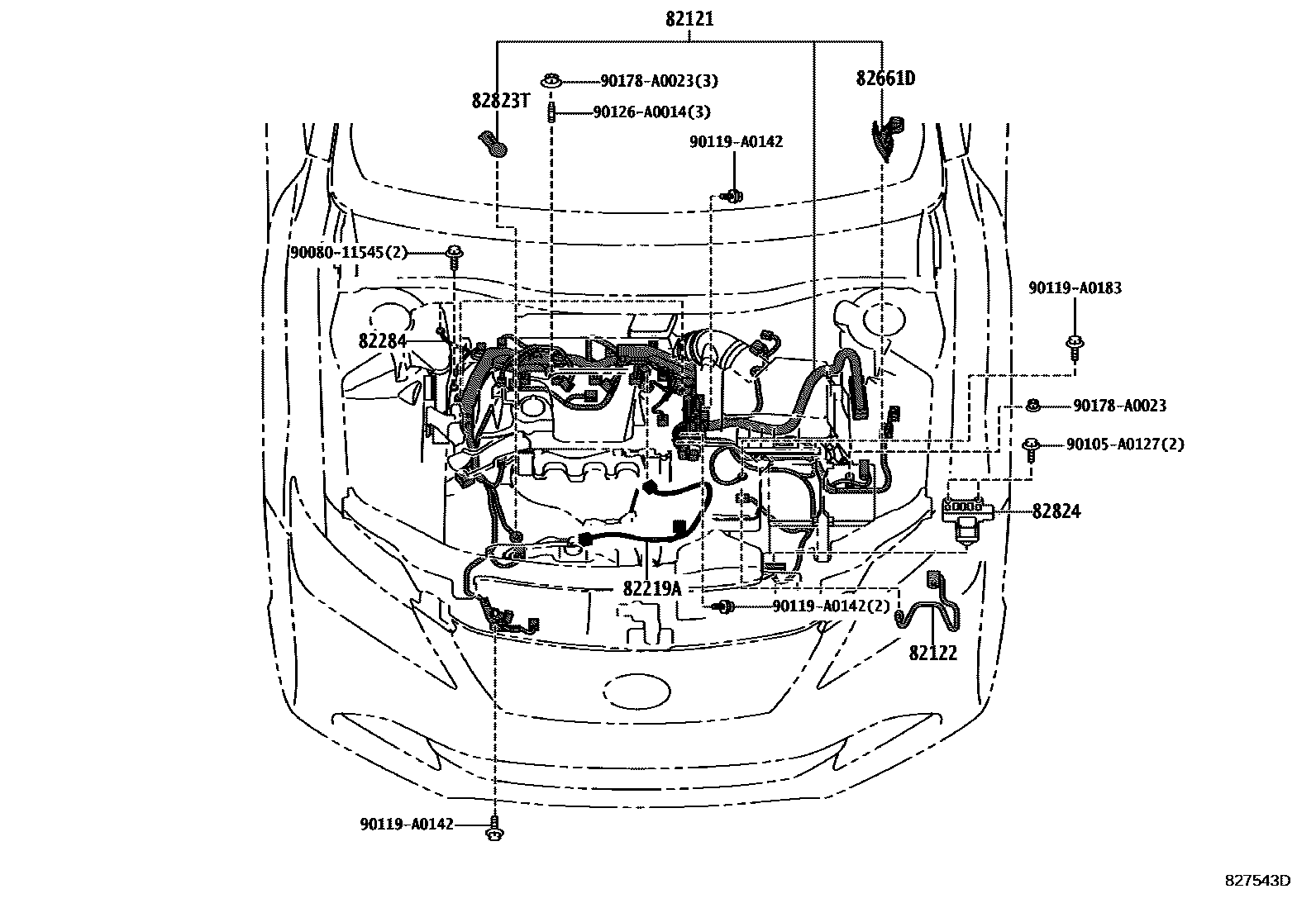Wiring & clamp for Toyota Camry ASV50L - Genuine parts - Amayama