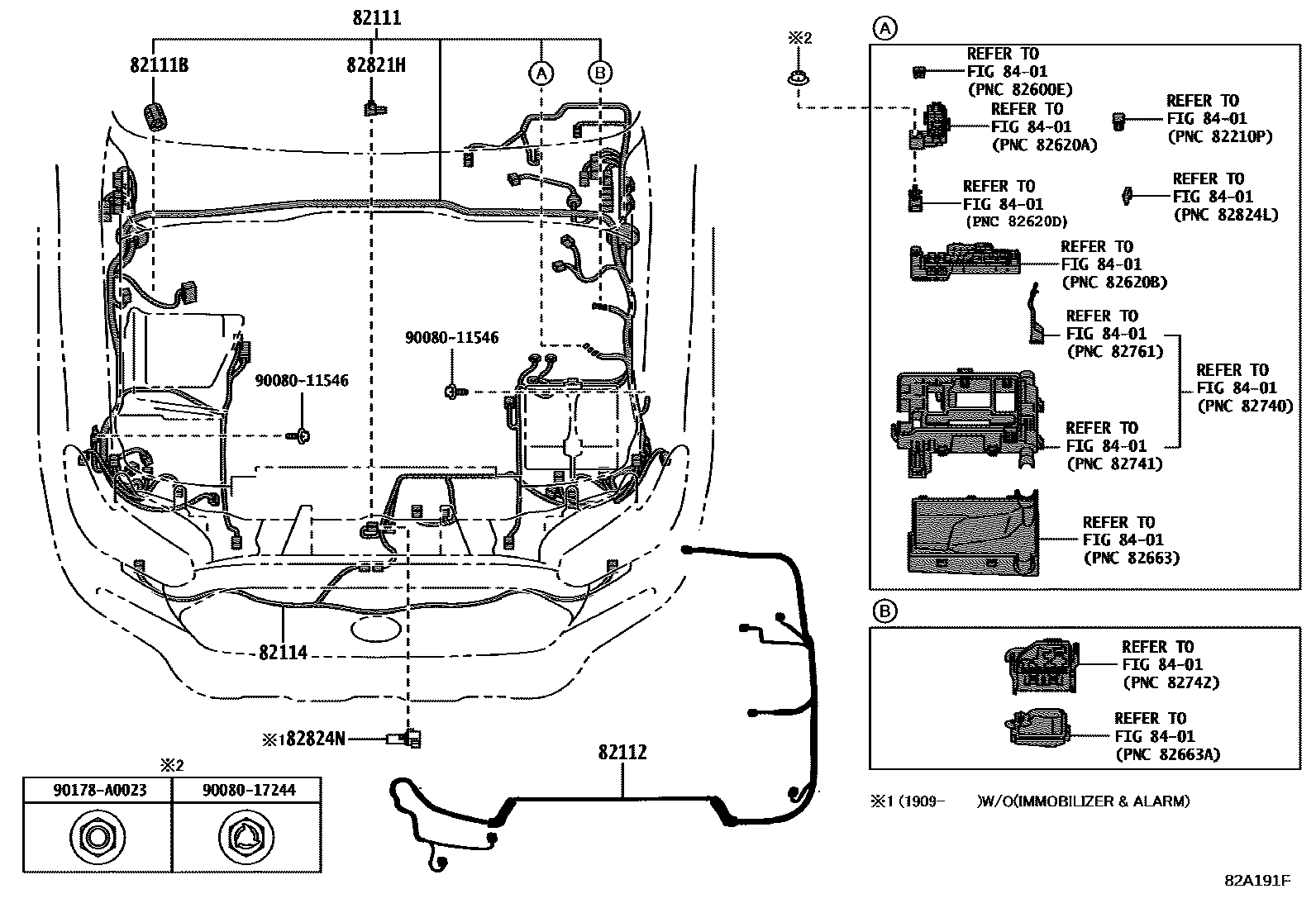 Wiring & clamp for Toyota Tacoma TRN245L - Auto parts - Amayama