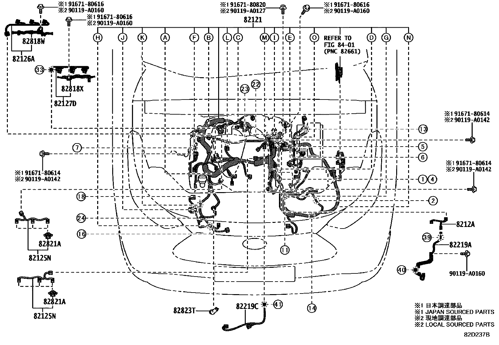 Wiring & clamp for Toyota Highlander GSU70L - Auto parts - Amayama