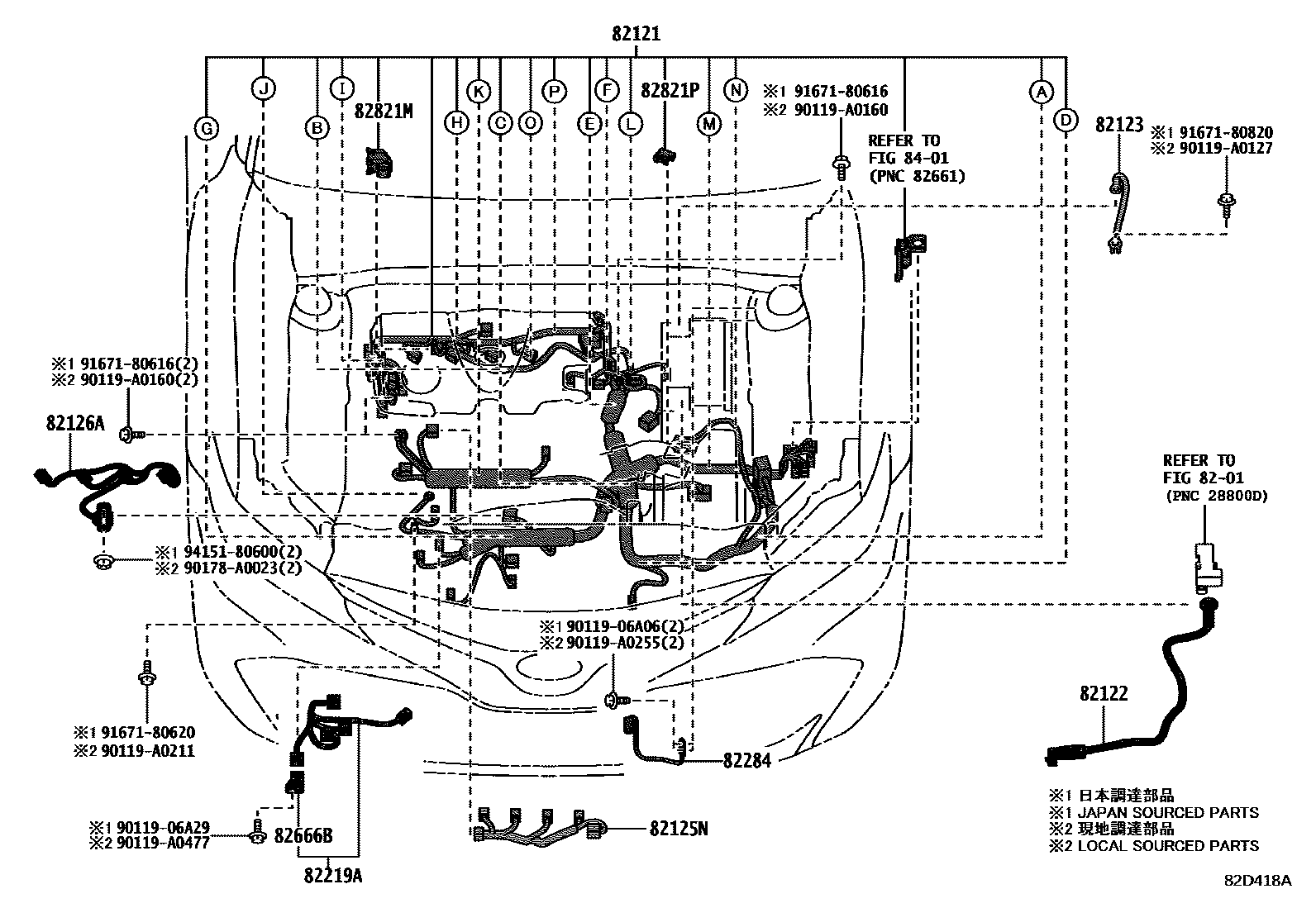 Wiring & clamp for Toyota Camry AXVA75L - Auto parts - Amayama