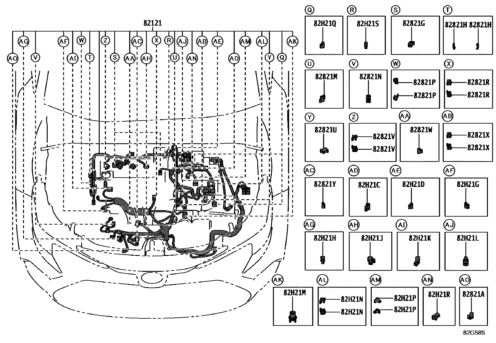 Wiring & clamp for Toyota Corolla MZEA12L - Auto parts - Amayama