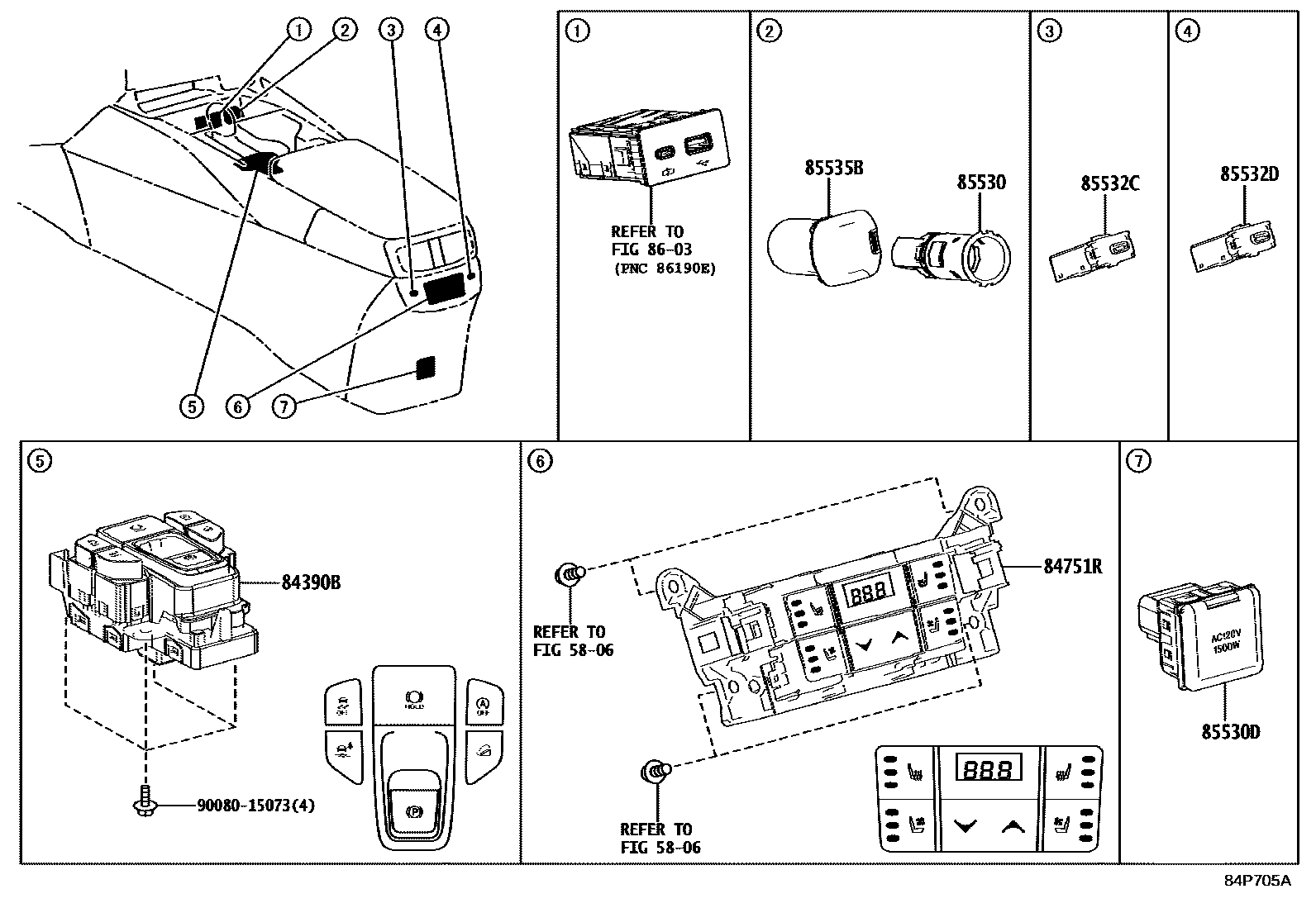 Switch & relay & computer for Lexus RX SERIES TALA15L - Genuine parts ...