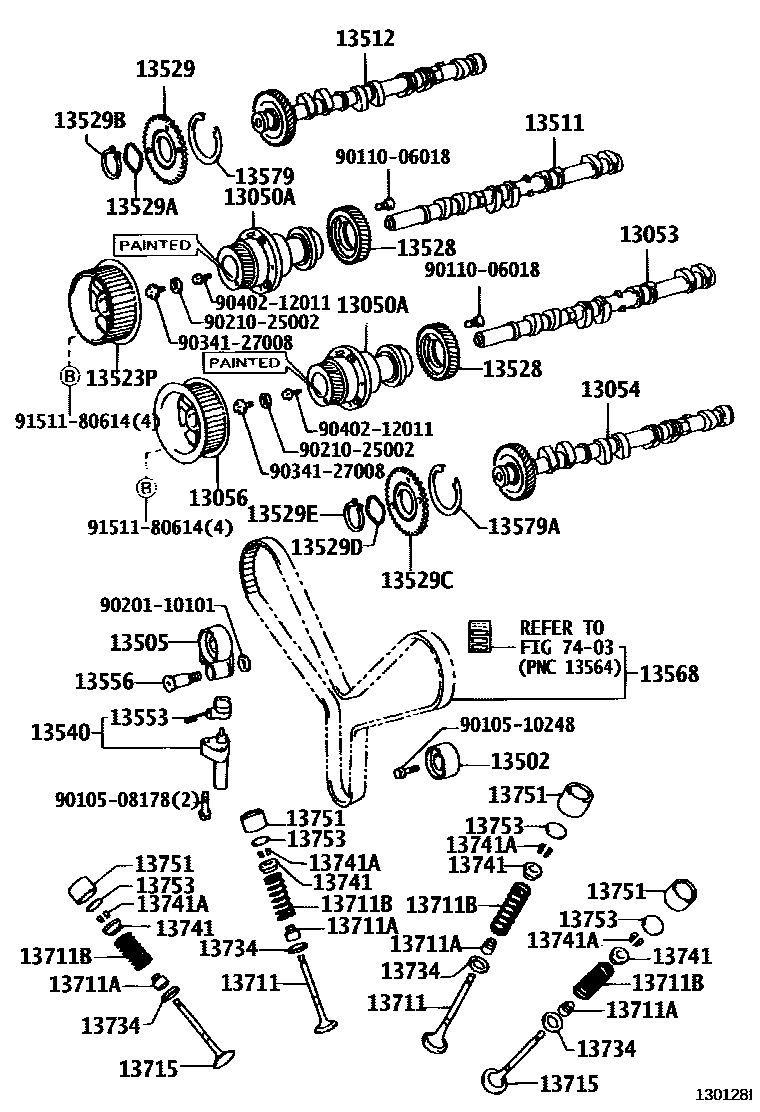 Camshaft & valve for Lexus LS400 UCF20L - Genuine parts - Amayama