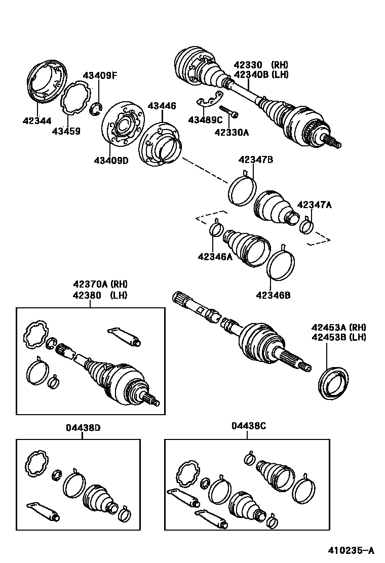 Rear axle shaft & hub for Lexus LS400 UCF20L - Auto parts - Amayama
