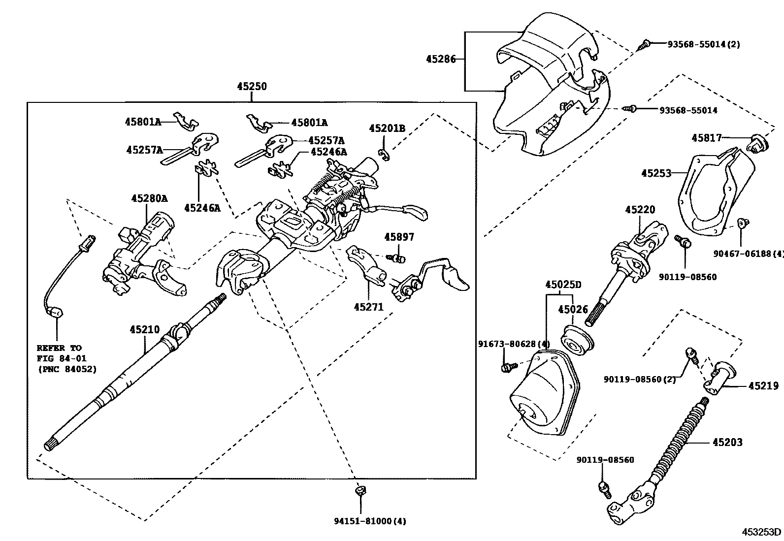 Steering column & shaft for Toyota 4Runner GRN210L - Auto parts - Amayama