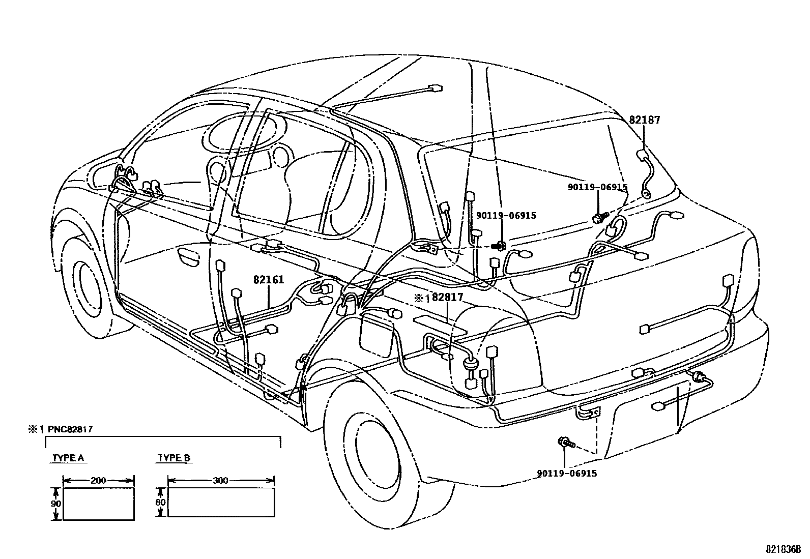 Wiring & clamp for Toyota Echo NCP12L - Auto parts - Amayama