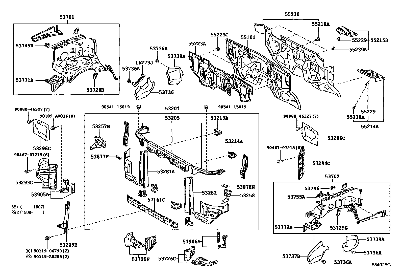 Front fender apron & dash panel for Toyota Tundra USK56L-PSTSGA, 08. ...