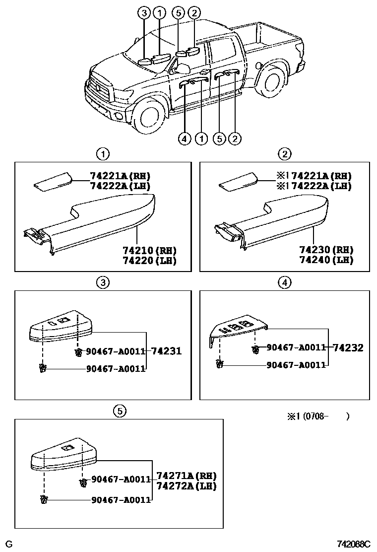 Armrest & visor for Toyota Tundra USK56L - Auto parts - Amayama