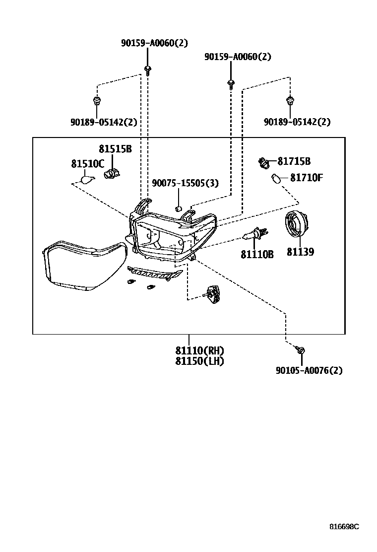 Headlamp for Toyota Tundra USK56L-PSTSGA, 04.2009 - 08.2013 - Toyota ...