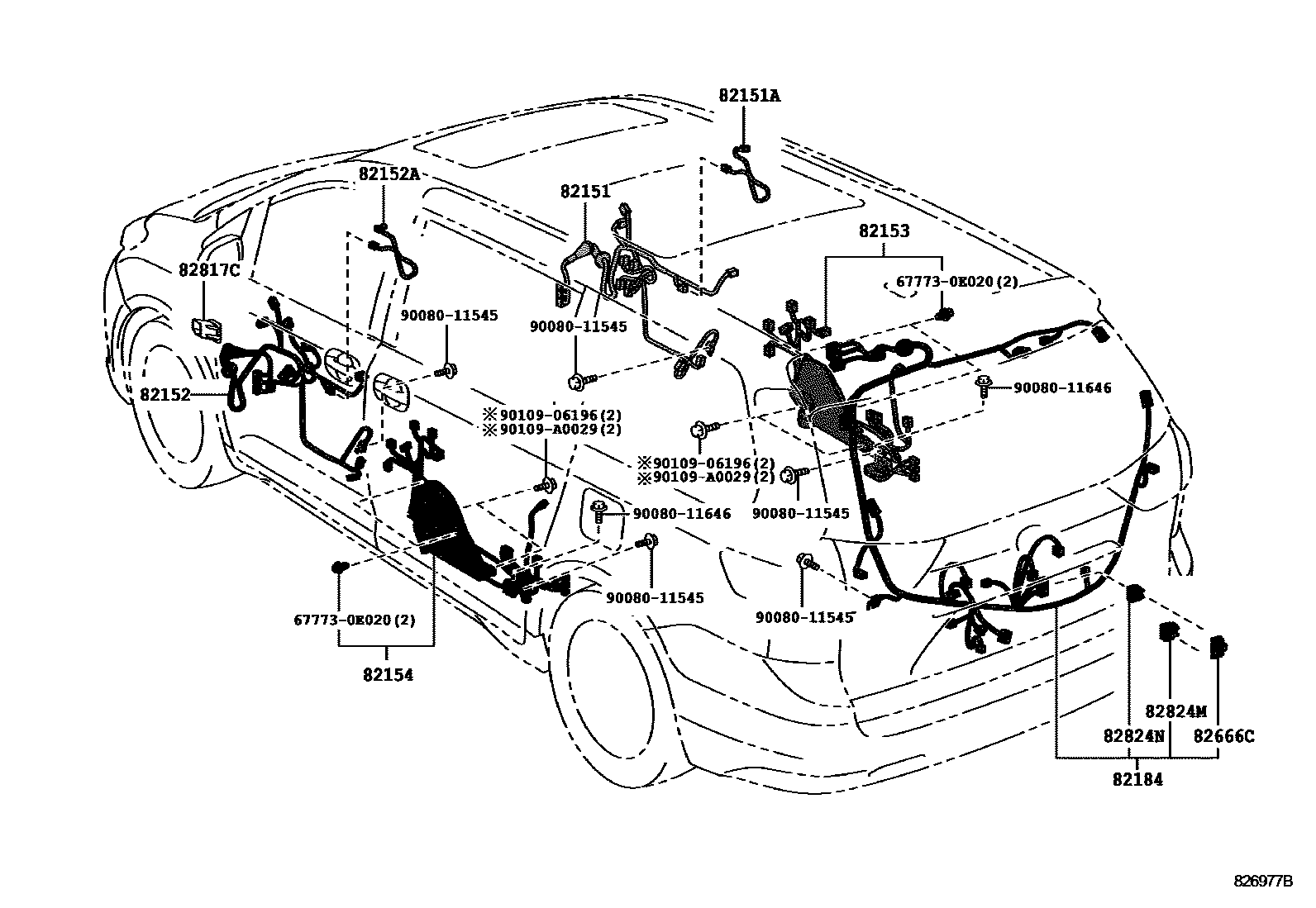 Wiring & clamp for Toyota Sienna GSL30L - Auto parts - Amayama
