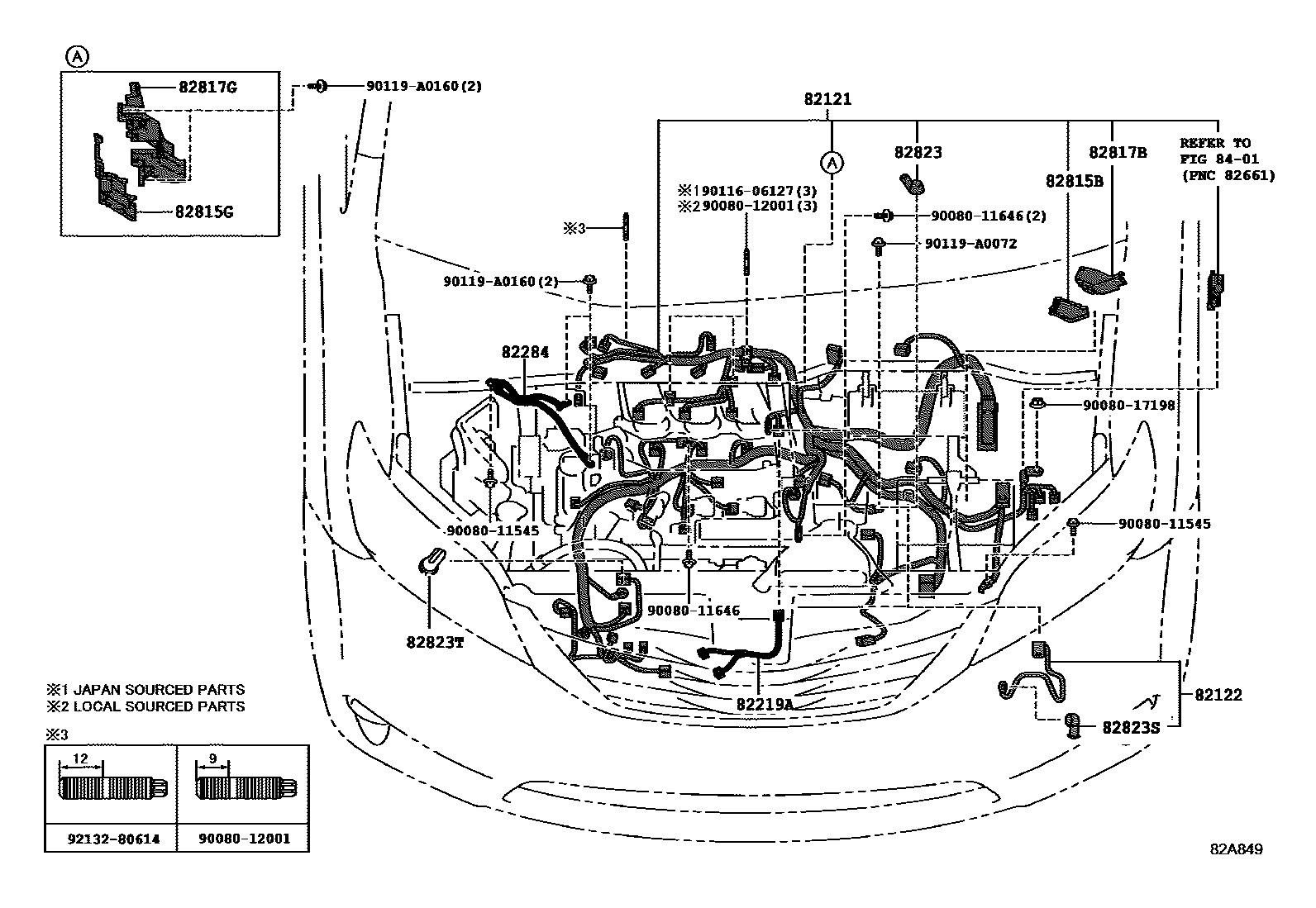 Wiring & clamp for Toyota Sienna GSL30L - Auto parts - Amayama