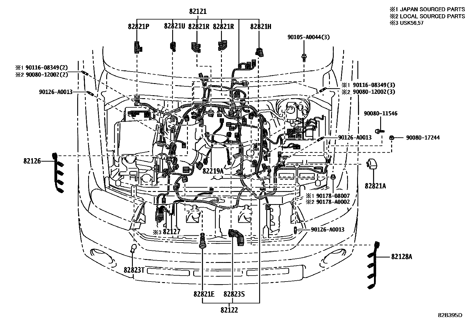 Wiring & clamp for Toyota Tundra USK51L - Genuine parts - Amayama