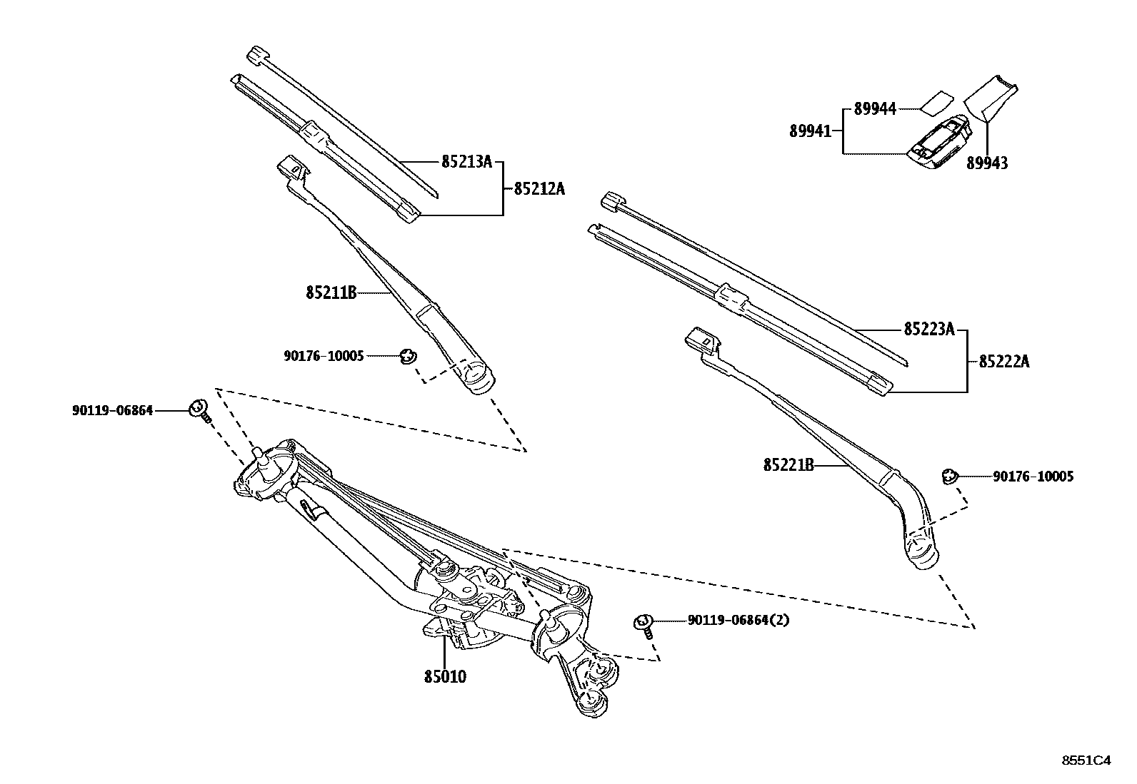Windshield wiper for Toyota 4Runner TZNA55L - Auto parts - Amayama