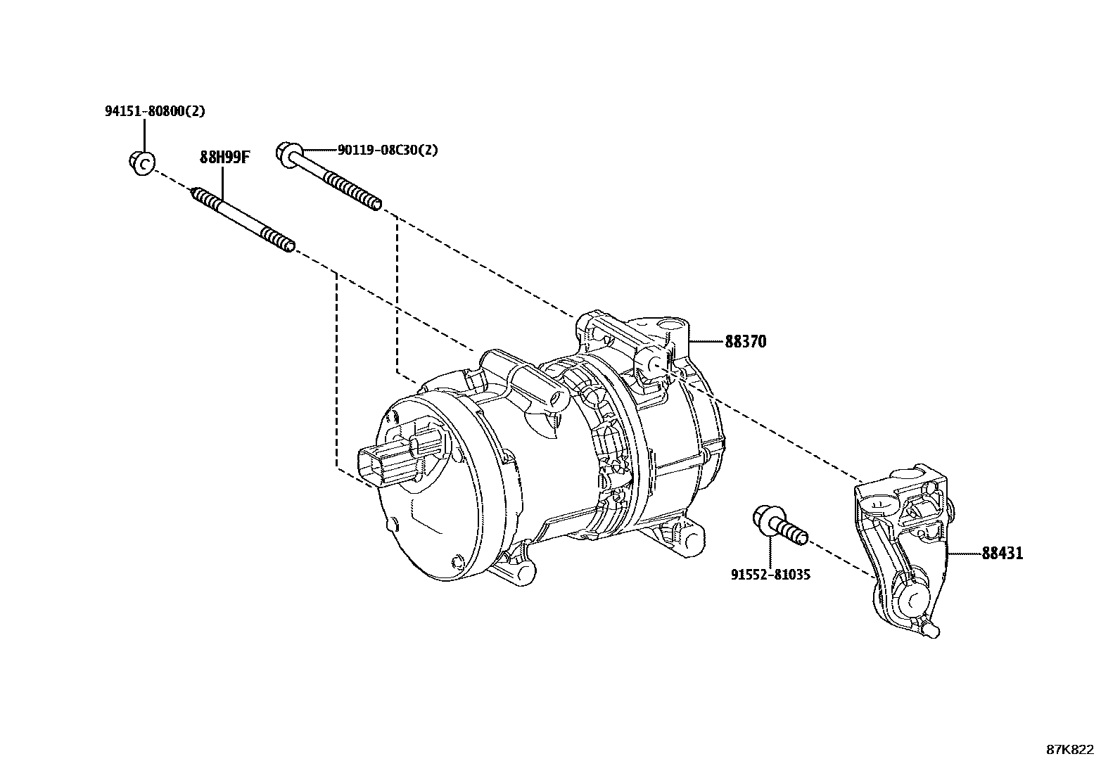 Heating & air conditioning - compressor for Toyota bZ4X YEAM15L-MWDHSA ...